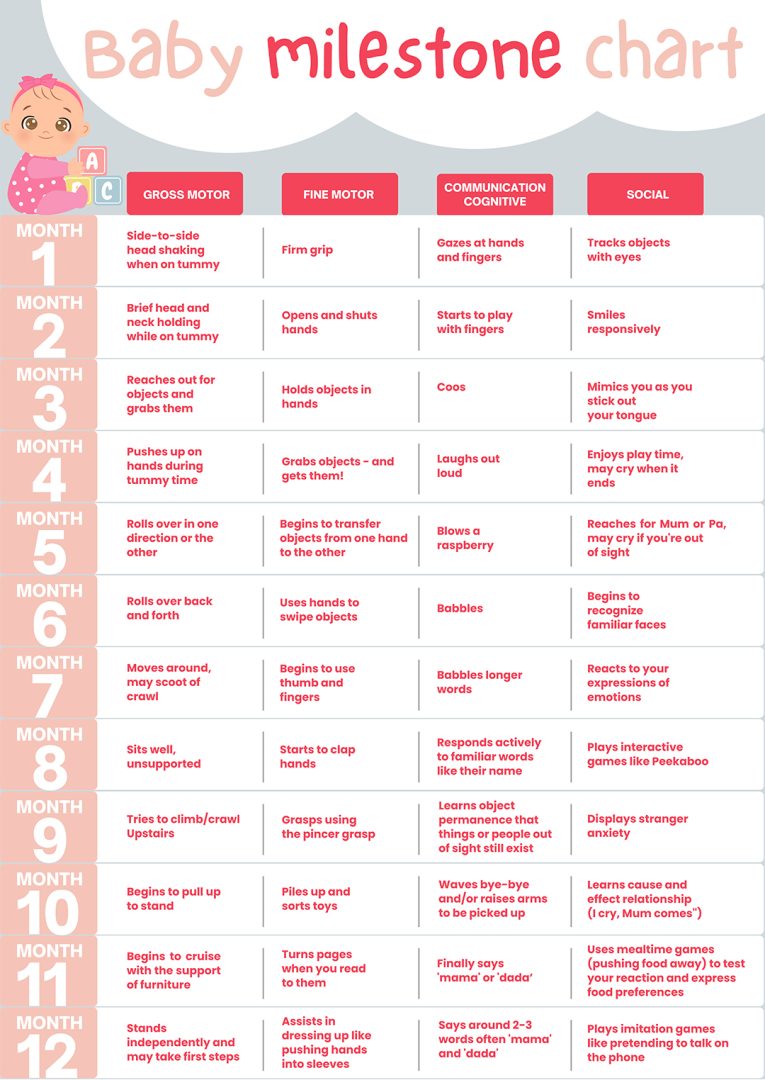 Baby Milestone Chart For the First Year (Development Stages) - The ...